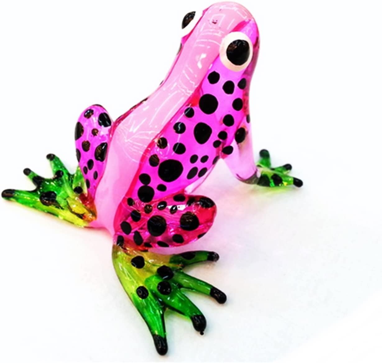 Amazon.com: ChangThai Design Tiny 2¼" Pink Black Dotted Frog Figurine ...