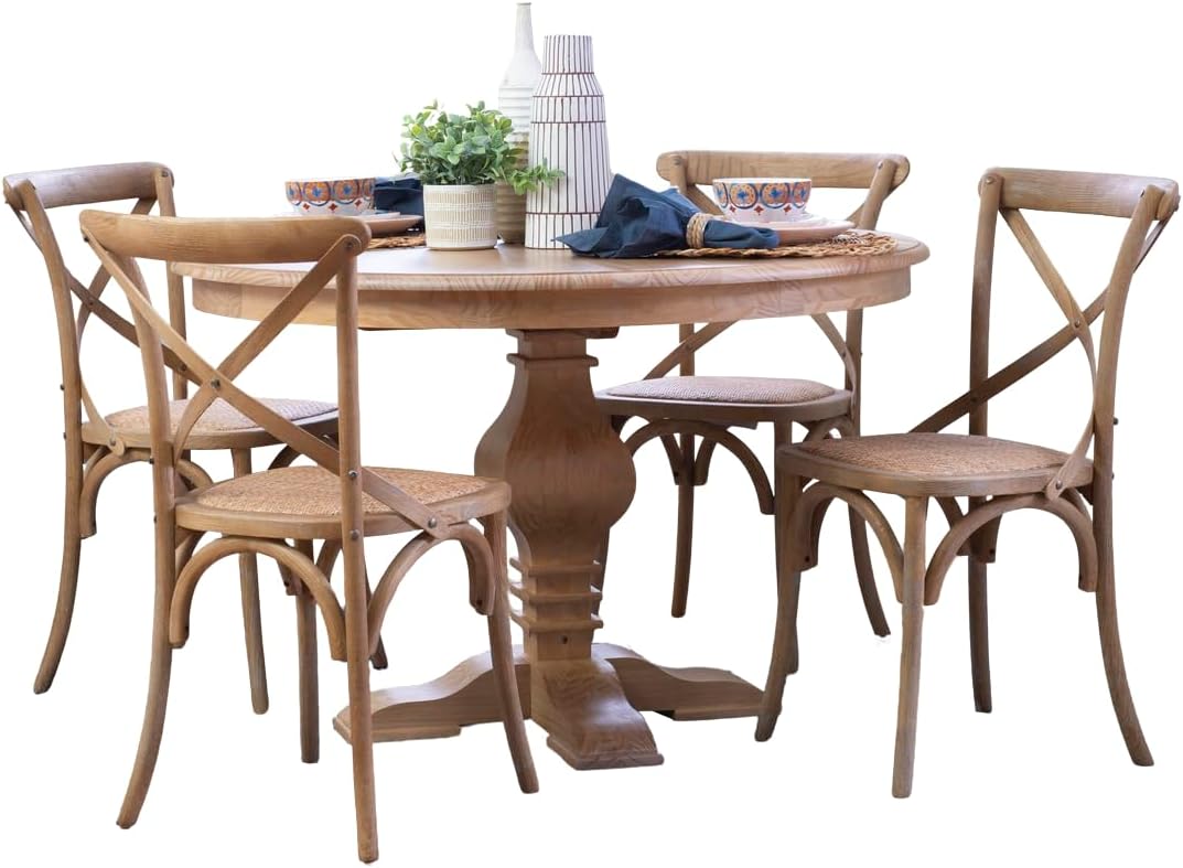 Amazon.com - Powell Natural Sophia Solid Pine Round Table, Five Piece ...