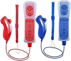 Wii Remote Controller, 2 Packs Upgrade Wii Wireless Controller ...
