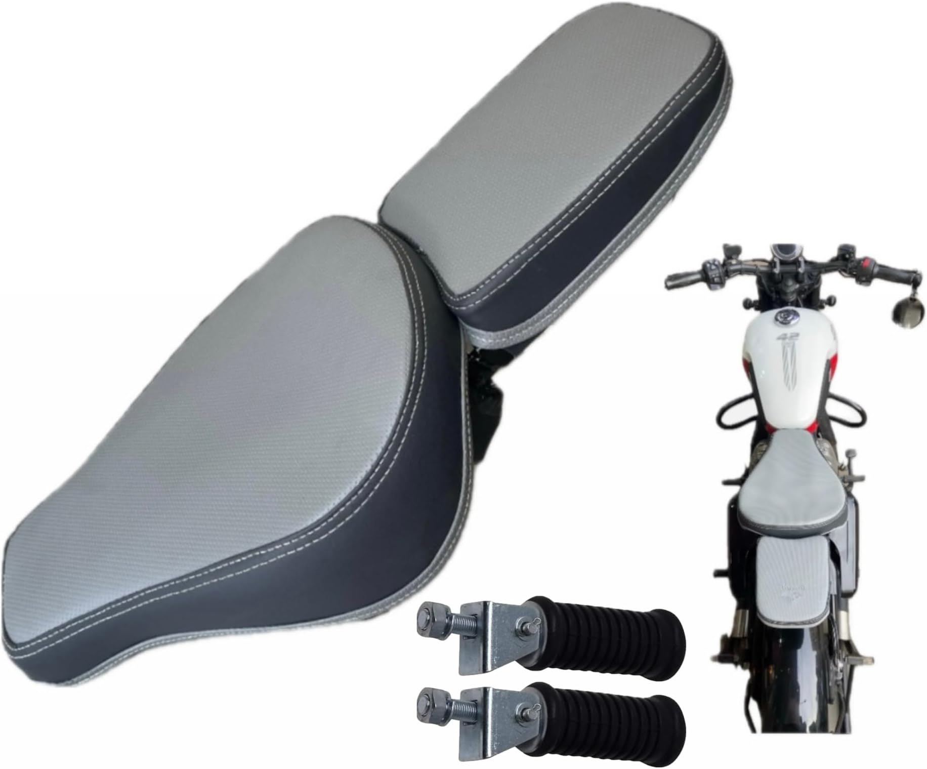 Sahara Seats Jawa 42 Bobber Back/Pillion Seat (Grey) : Amazon.in: Car ...