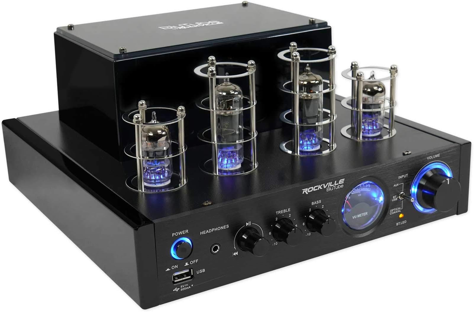 Amazon.com: Rockville BluTube LED 70W Tube Amplifier Home Theater ...