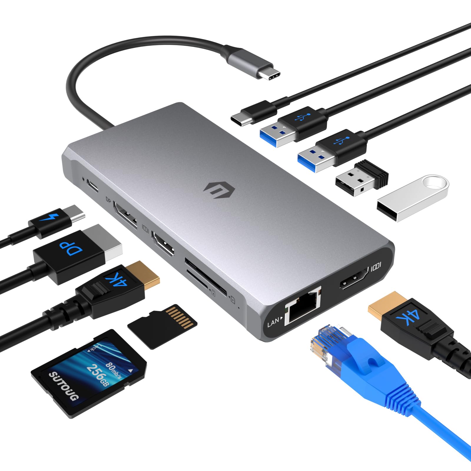 Snapklik.com : 12-in-1 USB-C Hub Docking Station For Windows - Triple ...