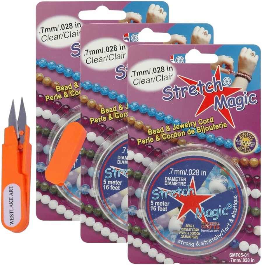 Amazon.com: Stretch Magic Elastic Beading Cord – Clear Color, 0.5mm in ...
