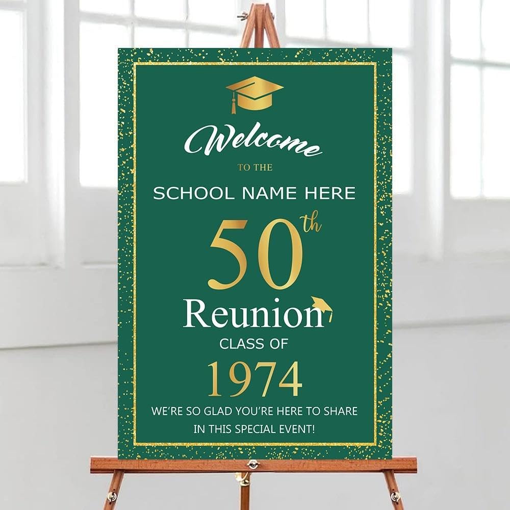 Amazon.com : Personalized Class Reunion Welcome Sign, 50th Class Reunion Sign, Class Reunion ...
