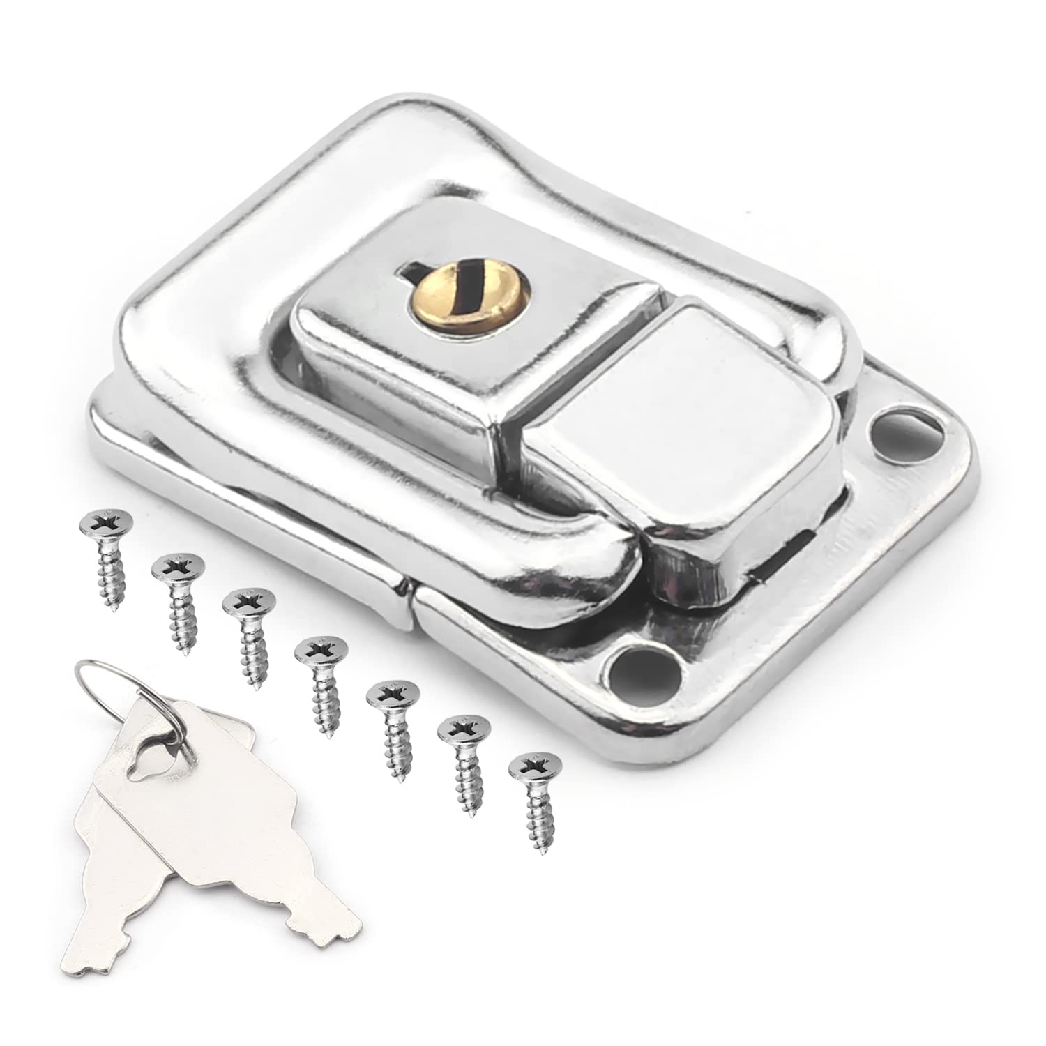 MroMax 1Pc Suitcase Lock Hasp 1.61" x 1.10" (LxW) Modern Latch Iron ...