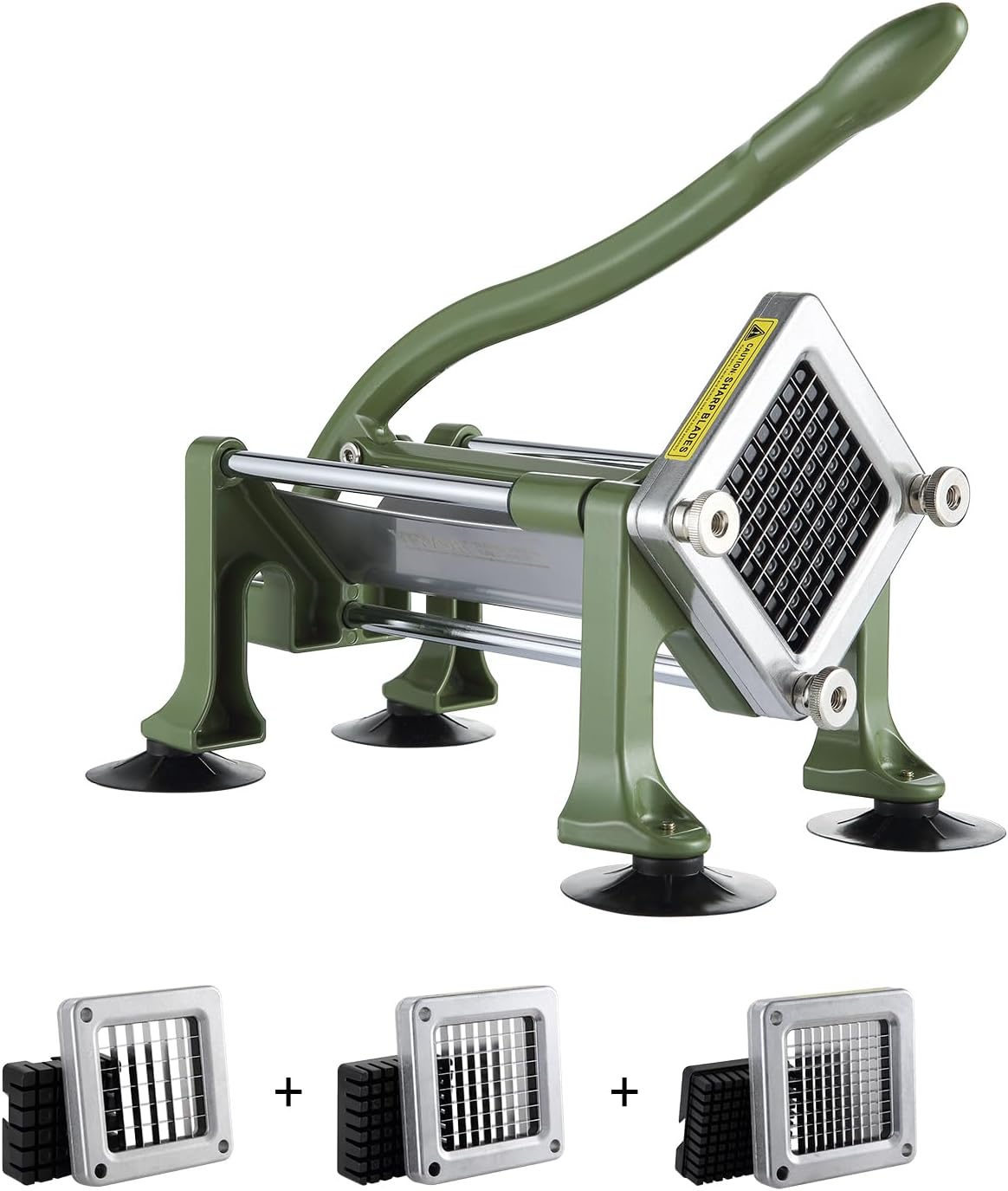 Amazon.com: VEVOR French Fry Cutter, Potato Slicer with 1/2" 3/8" 1/4 ...