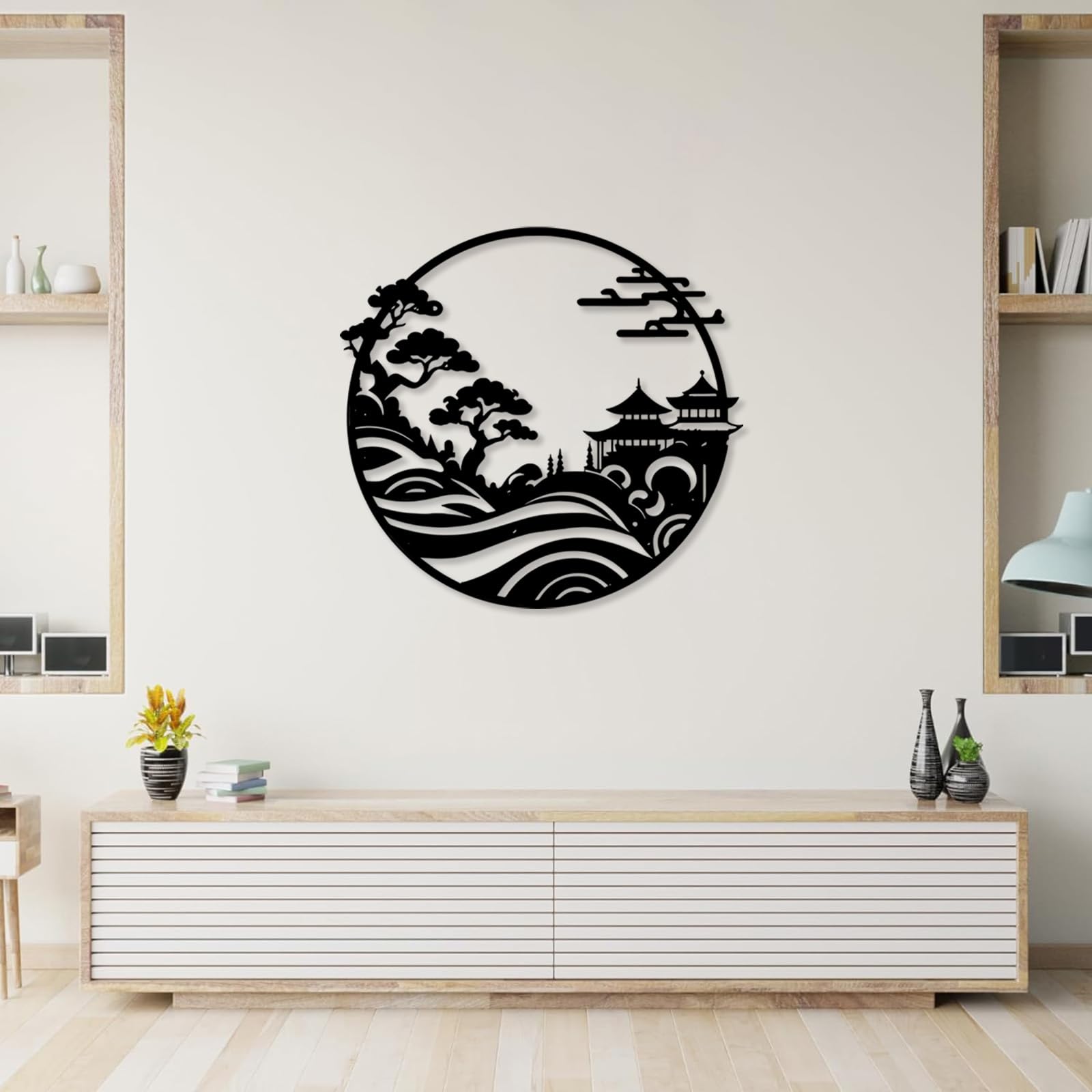 Japanese Metal Wall Art Waves Metal Wall Art Wall Art Inspired Temu