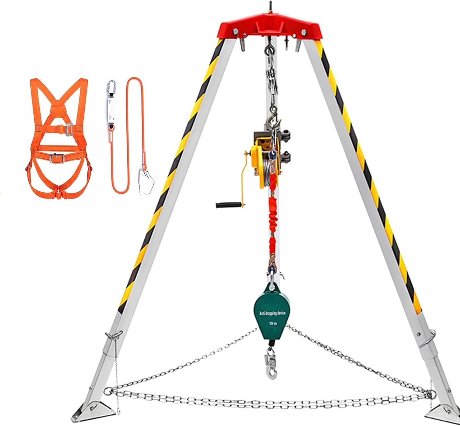 Adjustable Confined Space Rescue Kit - 2600lbs Winch Tripod Equipment ...