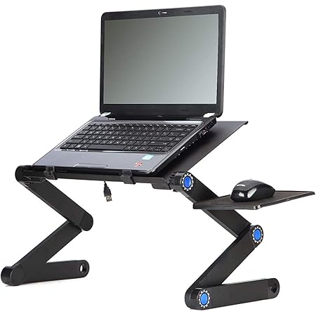 Amazon.com: Multifunctional Mobile Laptop Table,overbed Table Adjustable Laptop Stand for Bed ...
