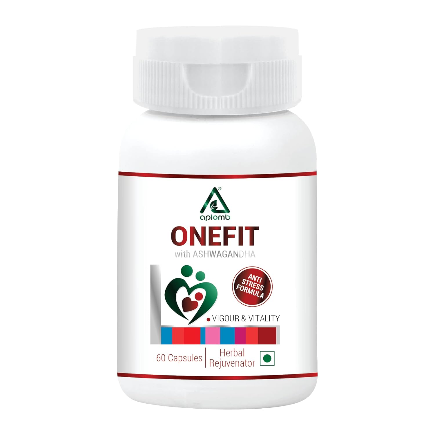 APLOMB ONEFIT Anti-Stress Capsules | Herbal Stress Relief Formula | Ashwagandha Extract for ...
