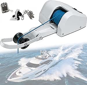 Electric Boat Anchor Winch 12V with Remote Control Marine Saltwater ...