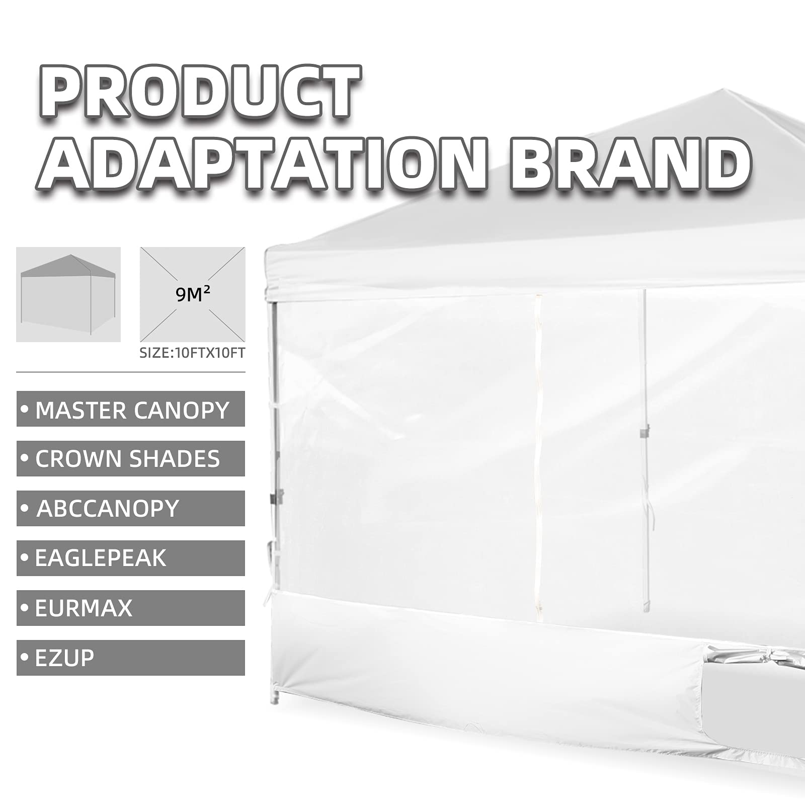 Snapklik.com : MordenApe Clear Sidewall, Transparent Canopy Walls, Canopy Side Wall For 10x10 ...