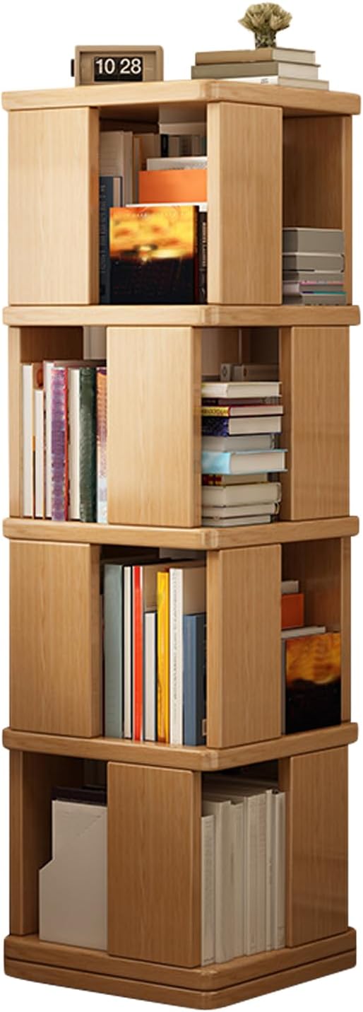 Amazon.com: Rotating Bookshelf, 360 Degree Revolving Bookcase, 4-Tier ...