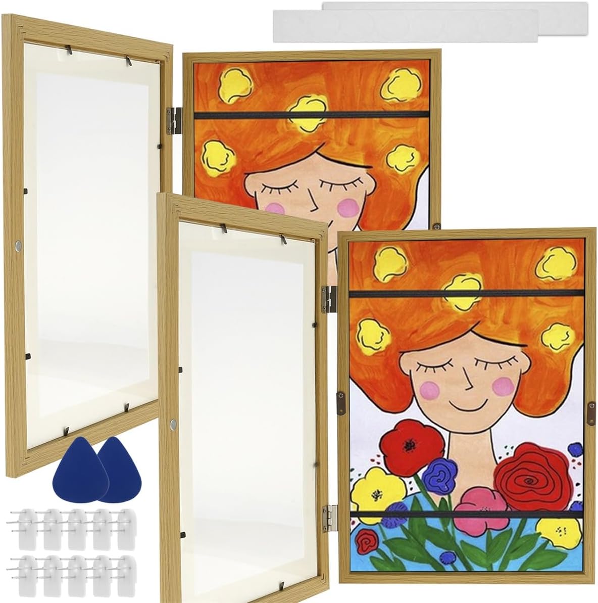 2PCS Kids Art Frame, A4 Front Opening Child Drawing Artwork Picture ...