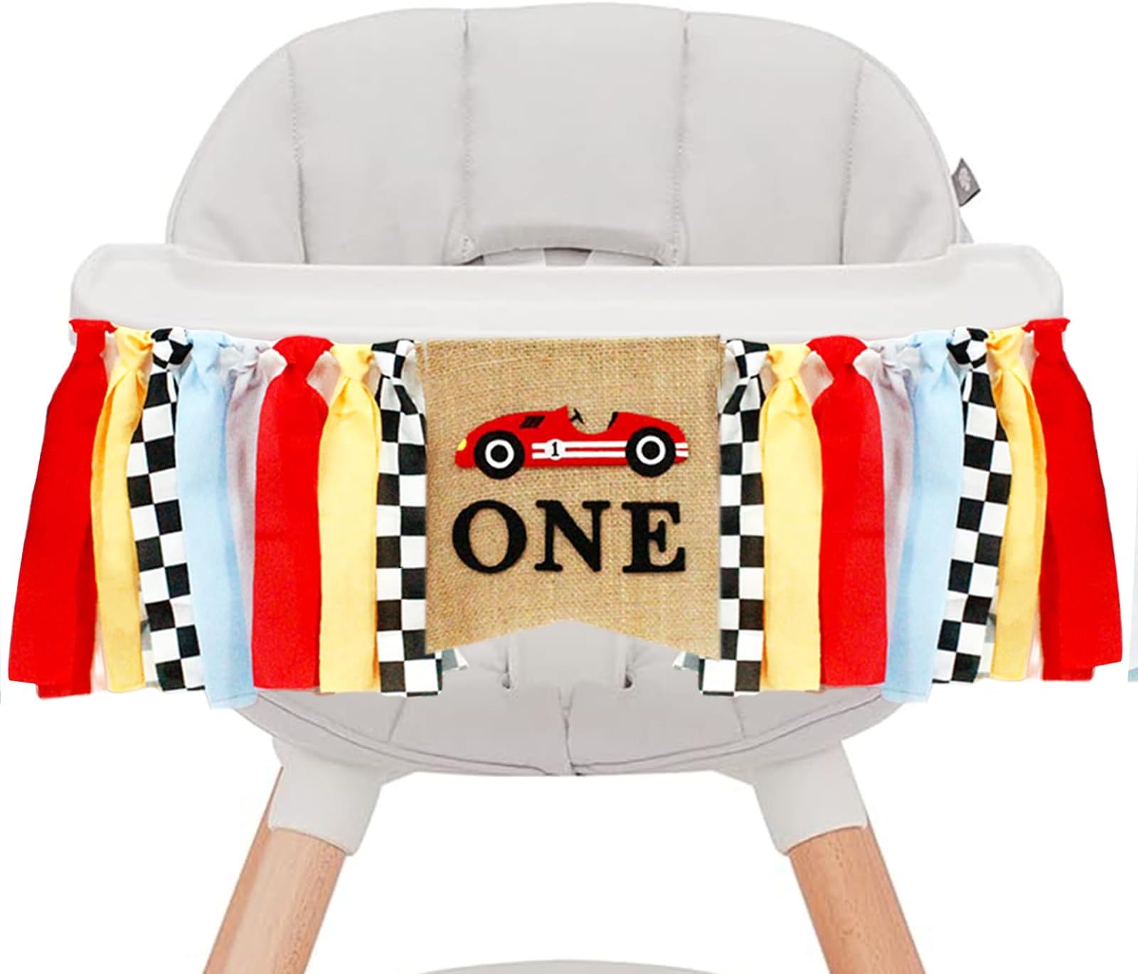 Amazon.com: Fast One High Chair Banner - 1st Birthday Race Car Theme ...