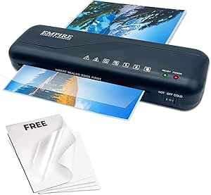 Empire Laminator, Laminating Machine with 10 Laminating Pouches, Hot and Cold Laminators Machine ...
