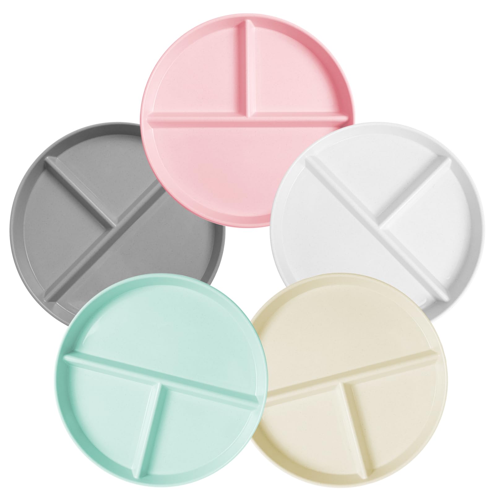 Amazon.com | WAYGYMBBD Unbreakable Divided Plates for Kids Adults 9 ...