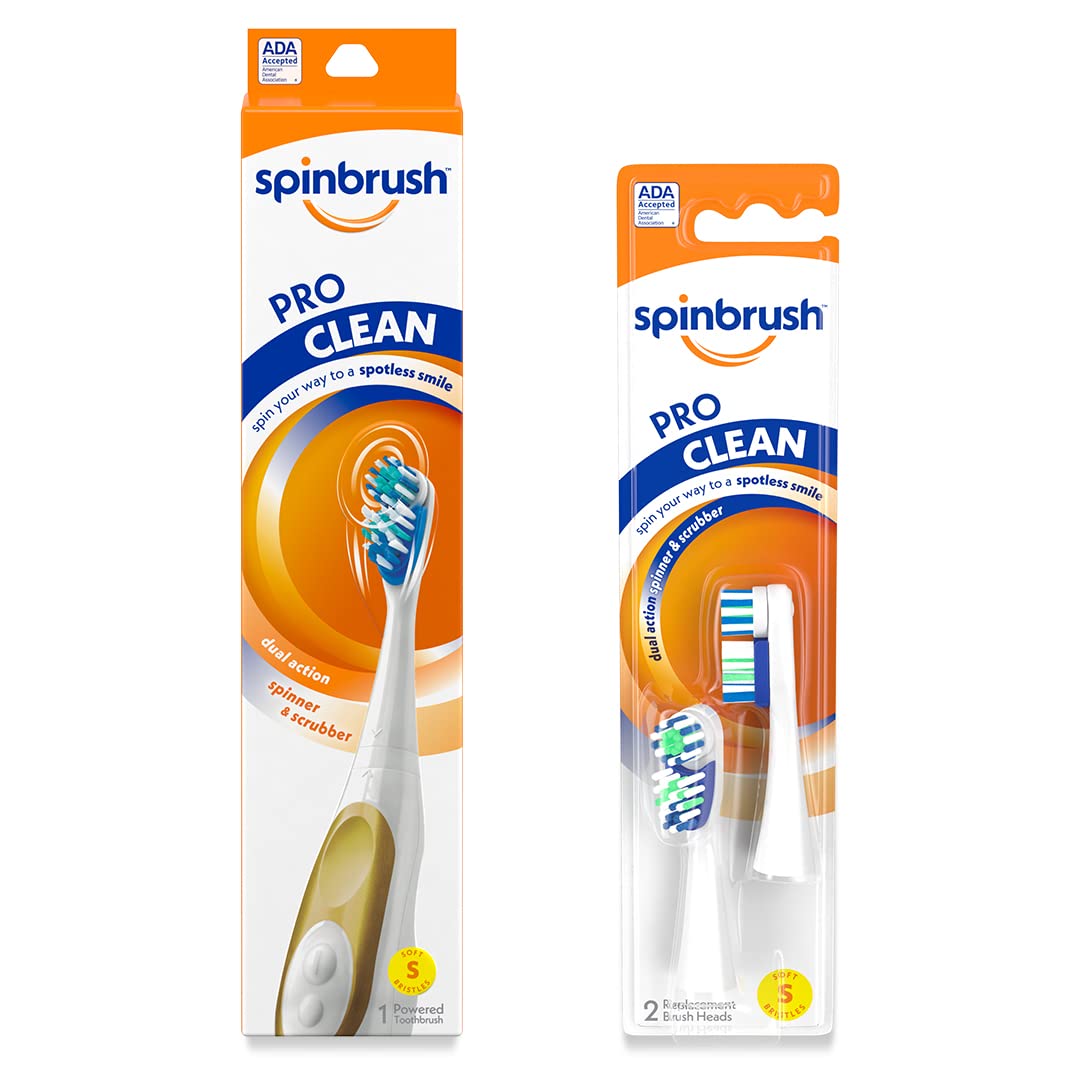 Amazon.com: Spinbrush Pro Series Daily Clean Battery Toothbrush, Soft ...