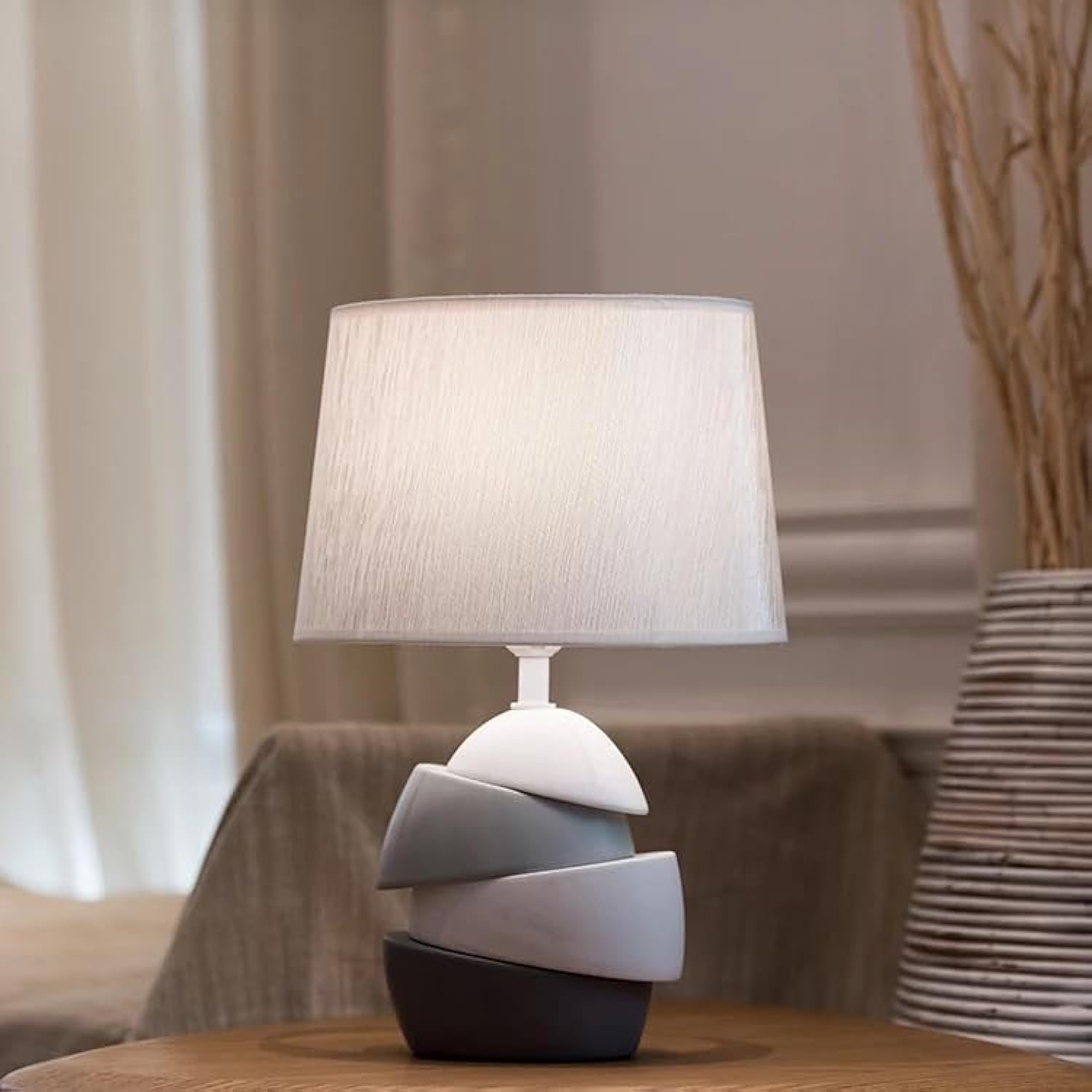 Luminara Ceramic Table Lamp, Modern Table Lamp for Living Room, Bedroom ...