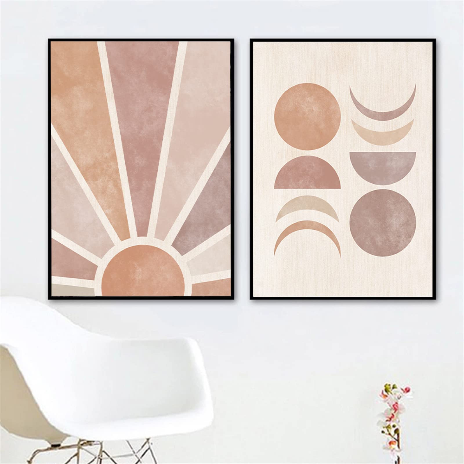 Bohemian Kunstprints 6 Stks/set Boho Minimalistische Canvas Print