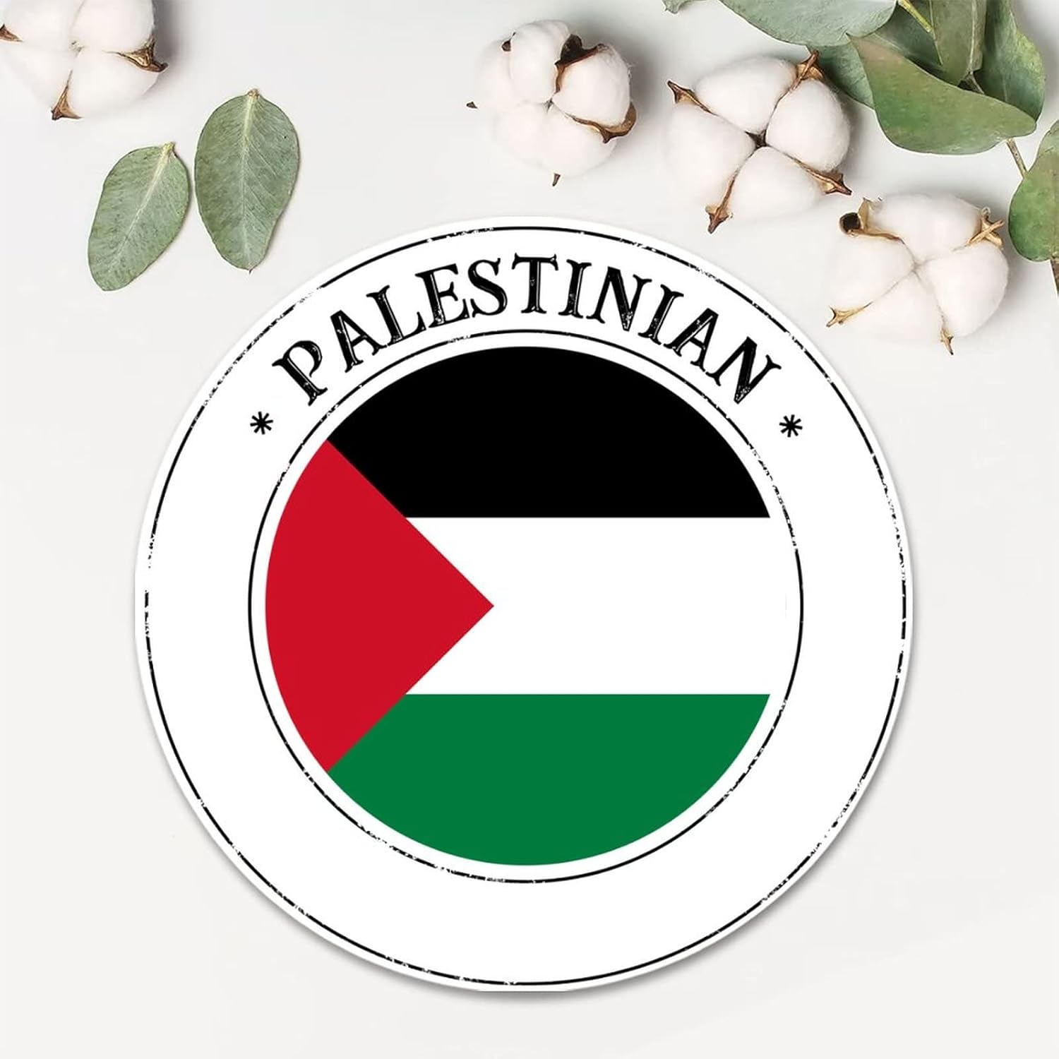 Amazon.com: Round Label Stickers 1.5 Inch Palestinian Flag Label ...