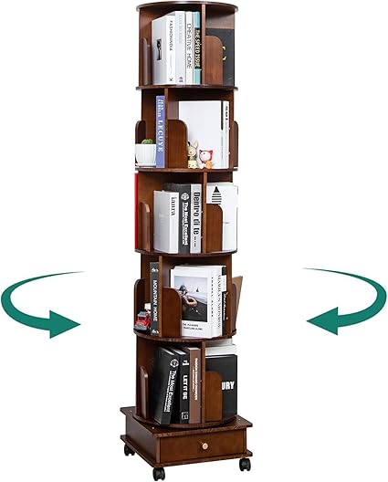Amazon.com: Rotating Bookshelf, Rotating Bookshelf Tower, Narrow ...