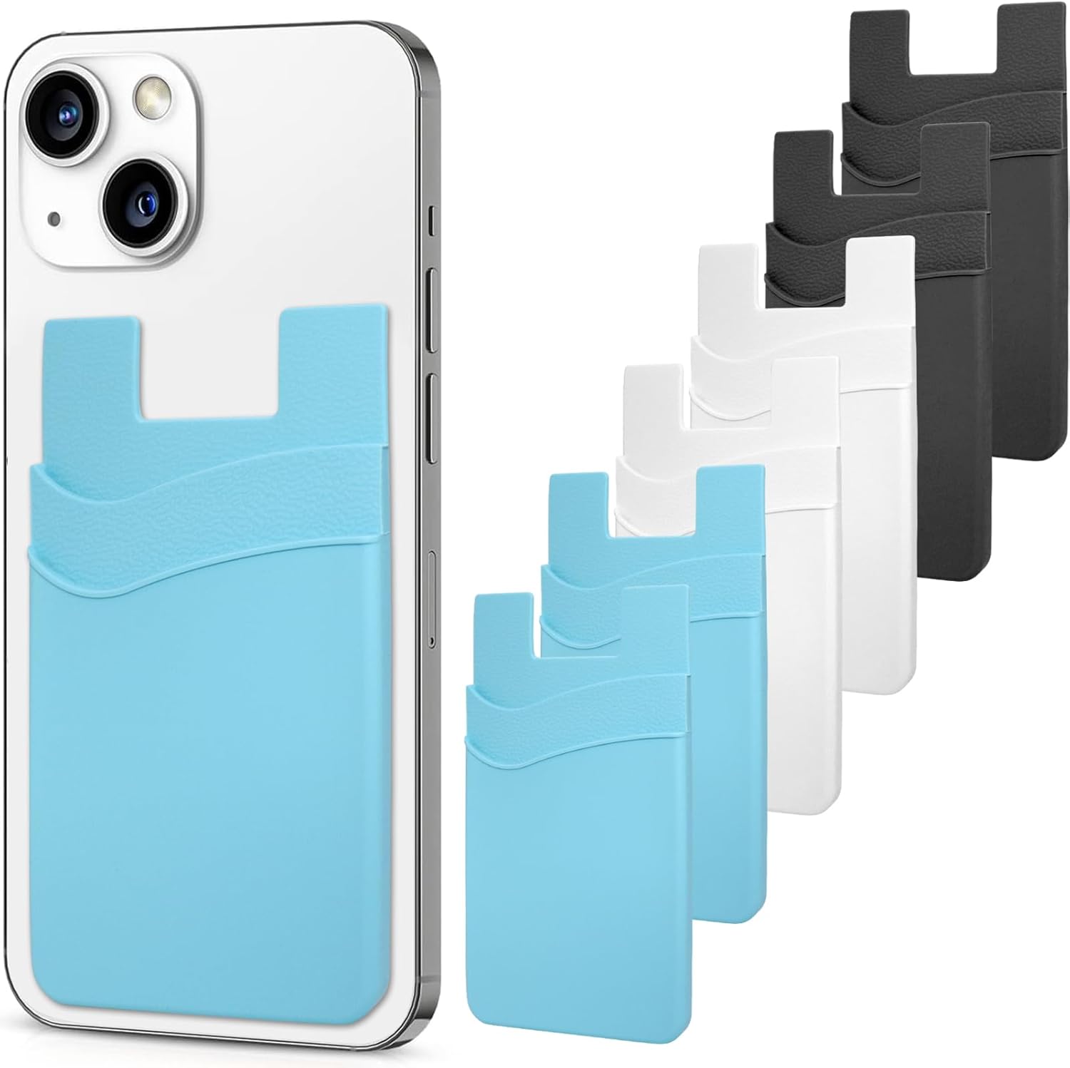 Amazon.com: Phone Wallet Stick on, 6Pack Phone Card Holder, Silicone ...