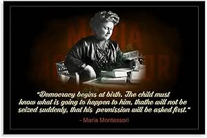 Amazon.com: Maria Montessori Vintage Portrait Poster Motivational Quote ...
