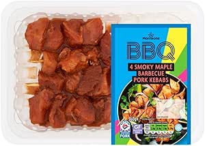 Morrisons BBQ 4 Smoky Maple Barbecue Pork Kebabs 360g : Amazon.co.uk: Grocery