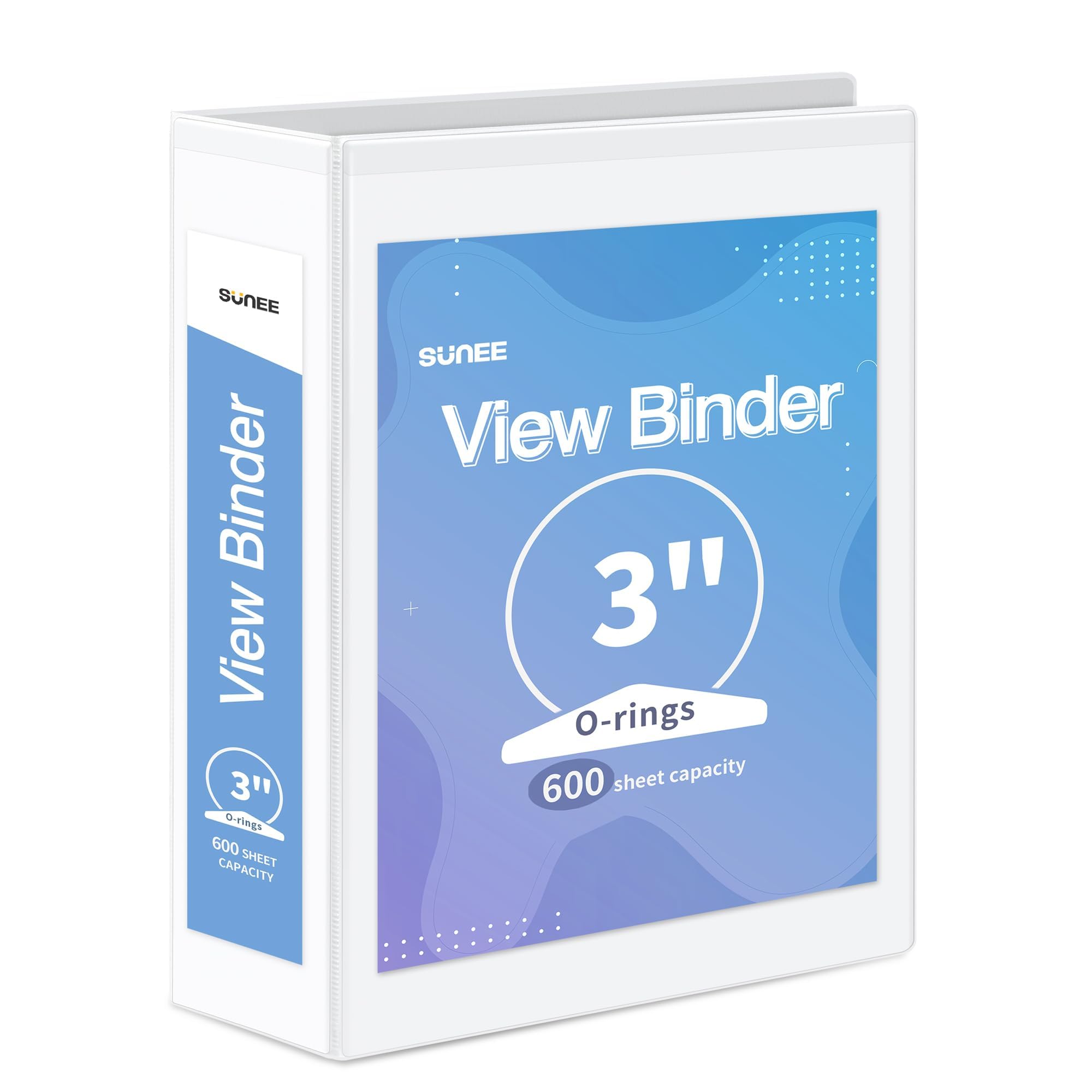 Amazon.com : SUNEE 3 Ring Binder 3 Inch 1 Pack, Clear View Binder Three ...
