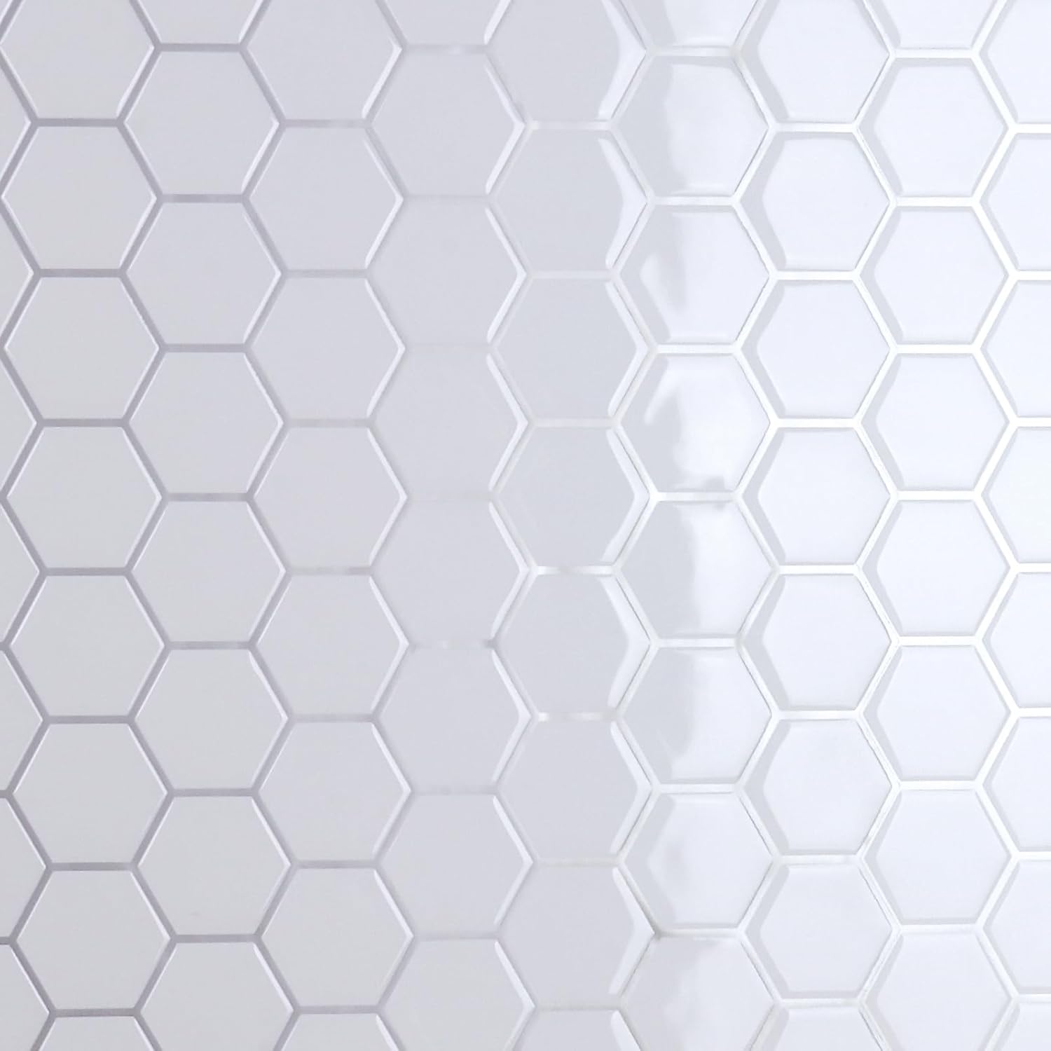 CRE8TIVE White Hexagon Wall Tiles Self Adhesive 3D Vinyl Tile ...
