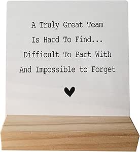 Amazon.com: A Truly Great Team is Hard to Find Desk Small Wood Sign ...