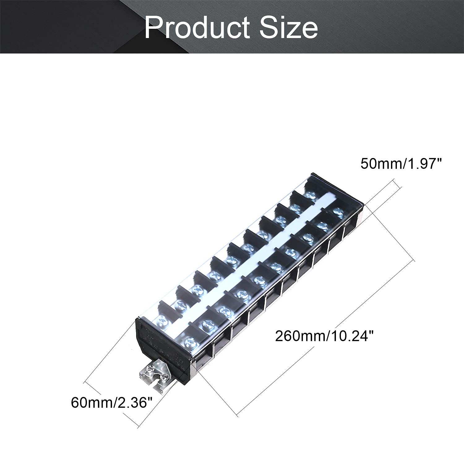 Snapklik.com : Terminal Block Strip Dual Row 10 Positions 660V 60A ...
