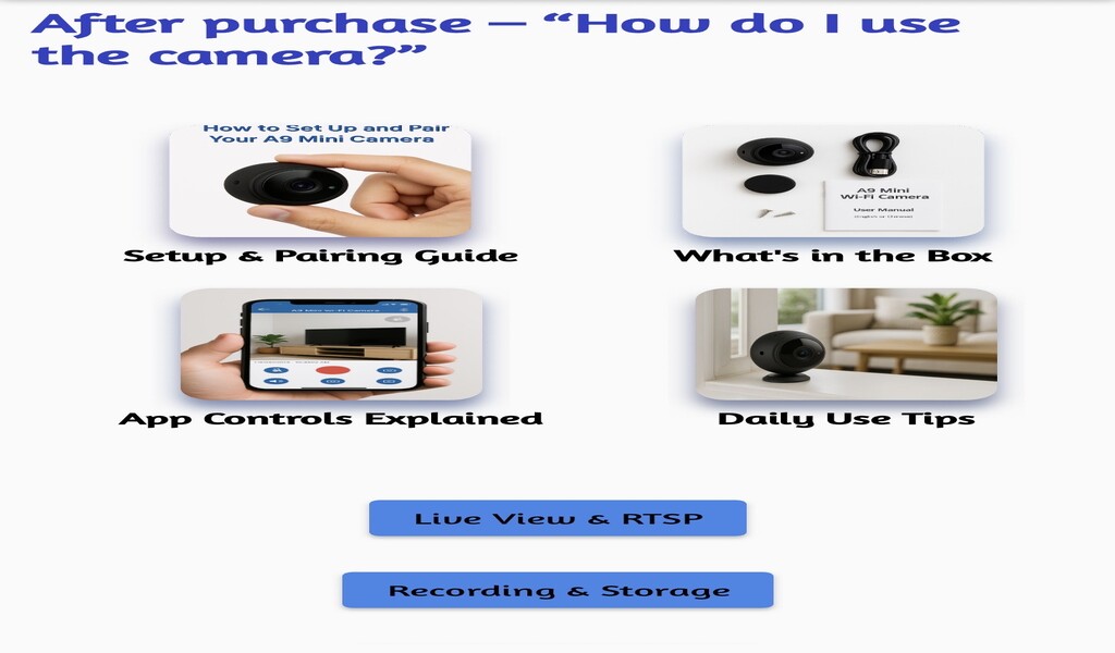 A9 WiFi Mini Camera Guide – Setup, Live View, Motion Detection - App on ...
