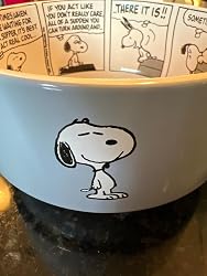 Amazon.com | Peanuts Snoopy 4 Pack Stackable 5.5" Decorated Stoneware ...
