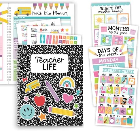 Amazon.com : 1 Colorful Undated Teacher Planner, 16 Kids Educational ...