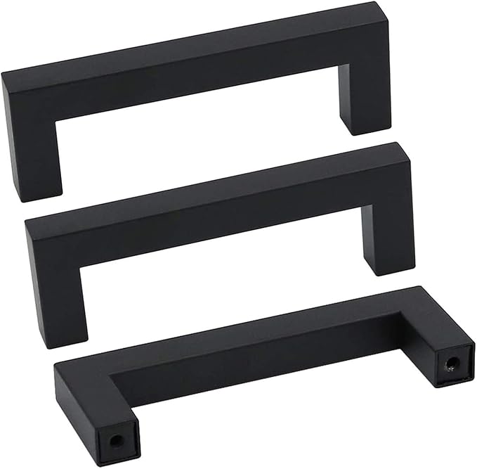 goldenwarm 5Pack Black Cabinet Pulls 5in Drawer Pulls Modern Kitchen ...