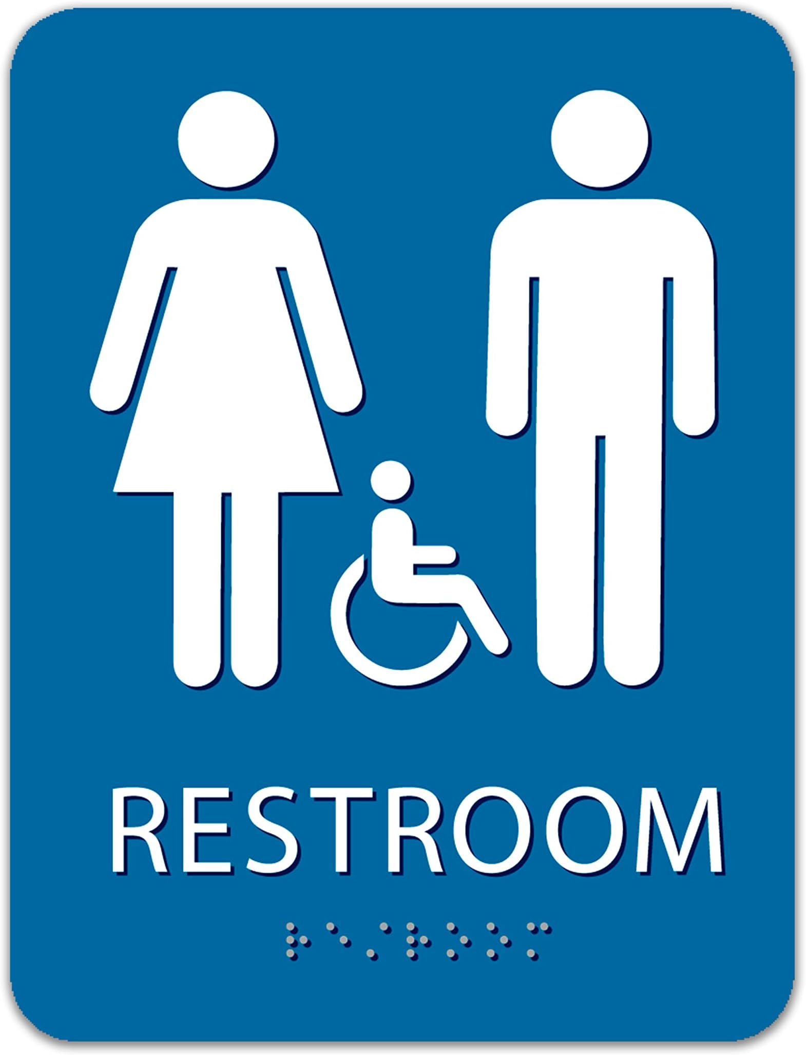 Amazon.com : Made in USA | Unisex Handicap Restroom Sign, ADA-Compliant ...