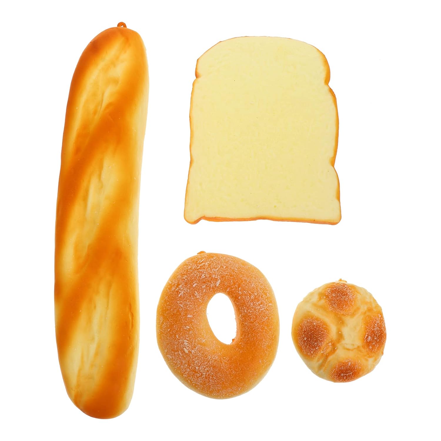Ubervia® 4Pcs Artificial PU Fake Bread French Long Bread Doughnut Food ...