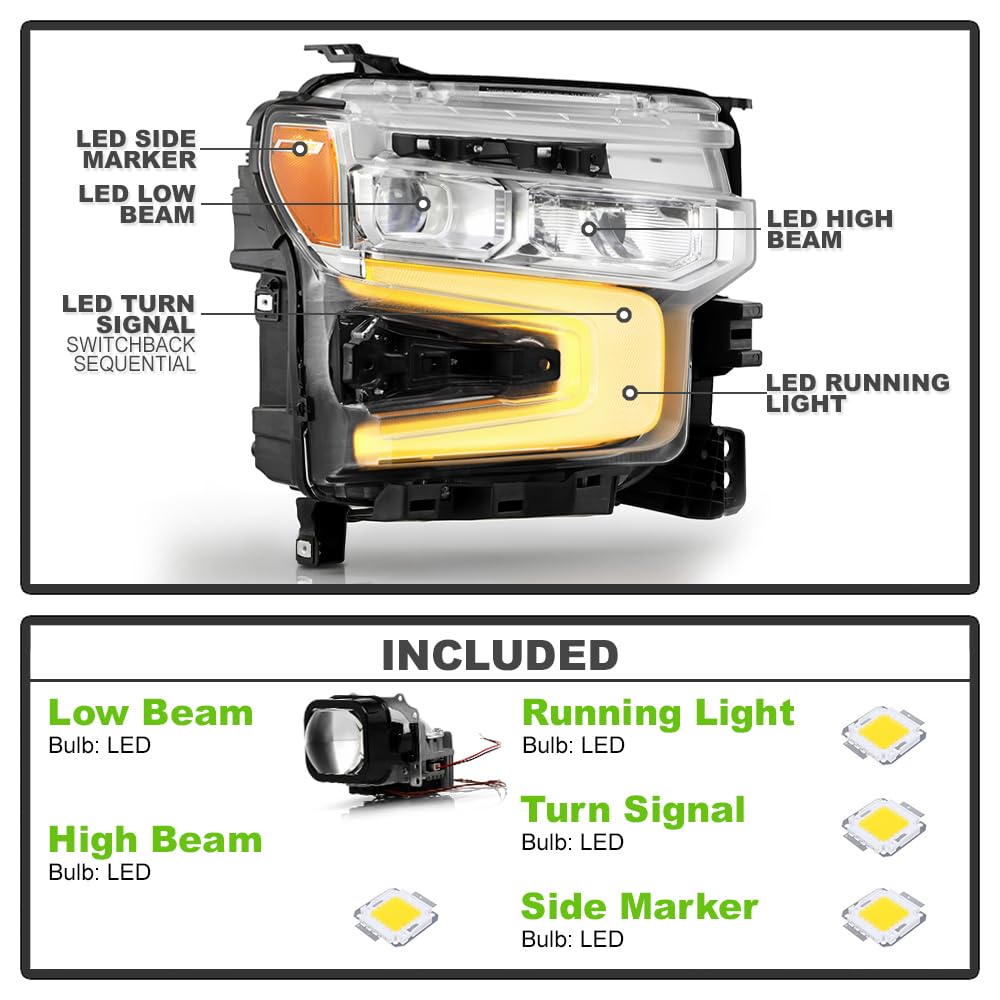 Snapklik.com : For 2022-2024 Chevy Silverado 1500 LTRST Chrome w/Amber ...