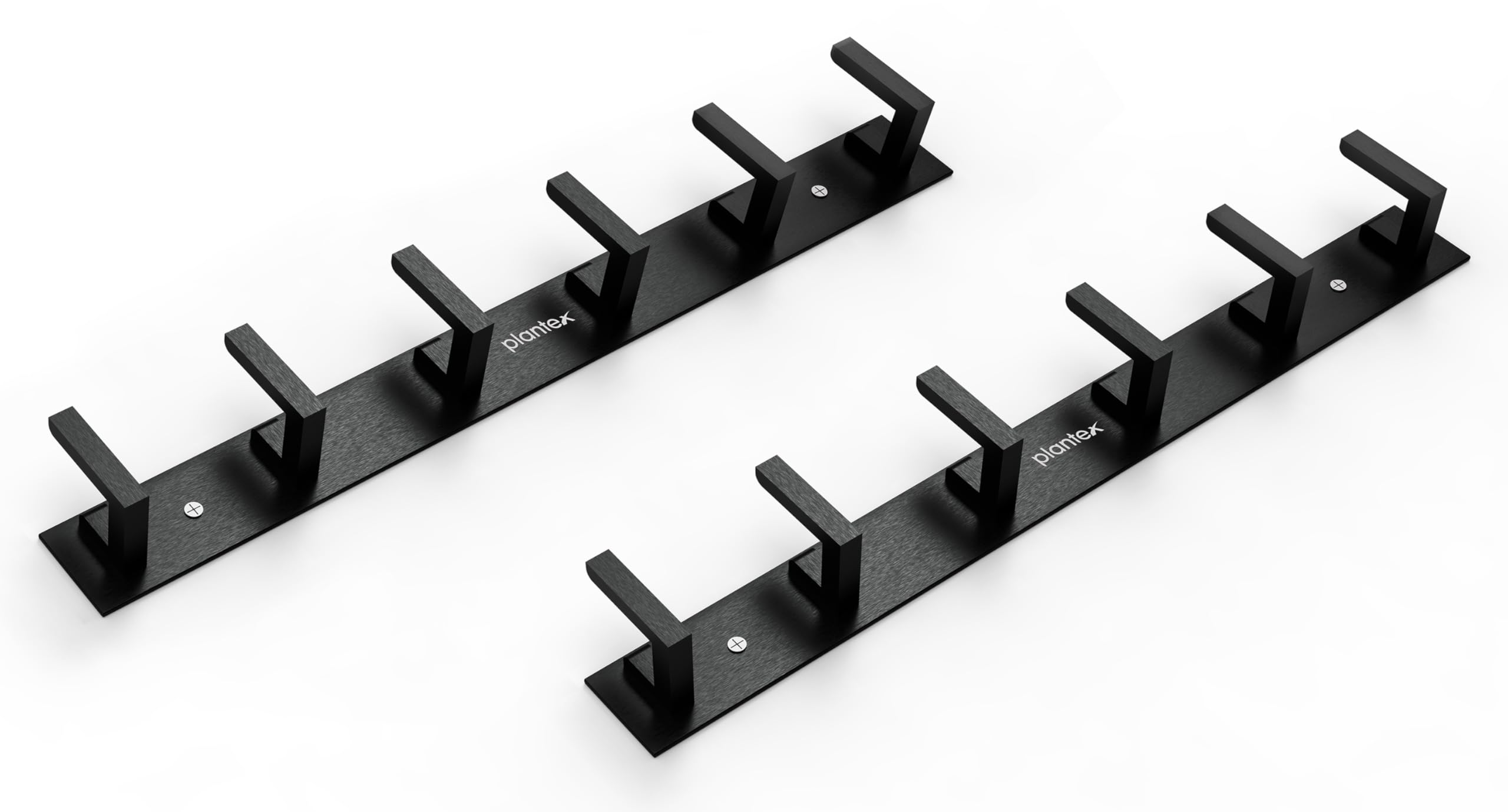 Plantex Aluminum Hook Rail with L-Shape Hooks for Walls of Bathroom ...