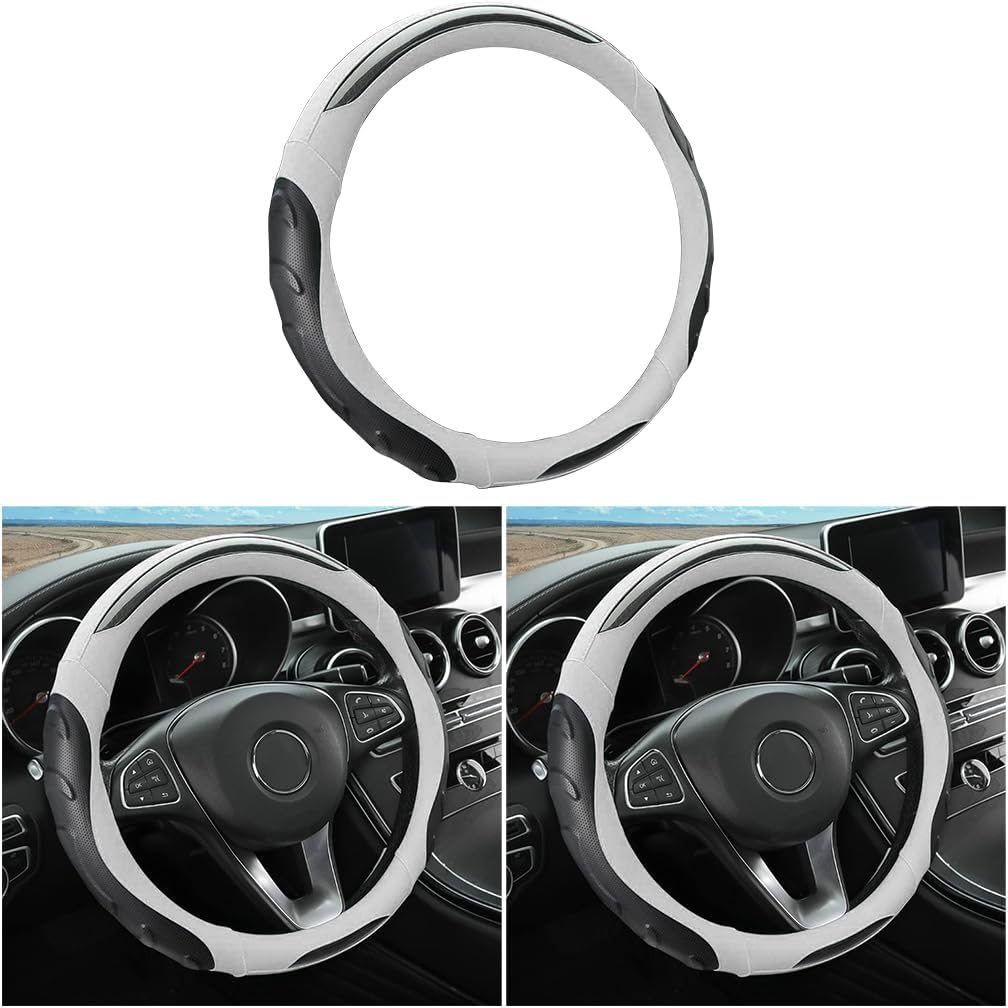 Leather Steering Wheel Cover, Auto Car Stretch Steering Wheel Protector ...