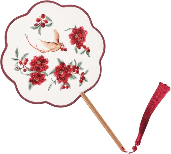 Amazon.com: Chinese Ancient Hand Fan Translucent Silk Embroidered Hand ...