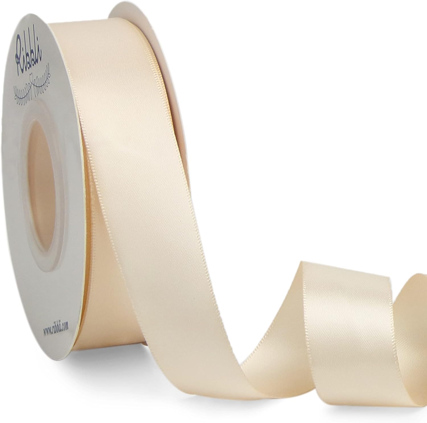 Amazon.com: Ribbli Cream Double Faced Satin Ribbon,1” x Continuous 25 ...