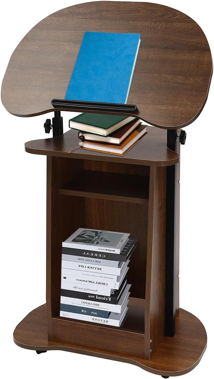 Amazon.com : Lectern Podium Stand Mobile Height Adjustable Mobile ...