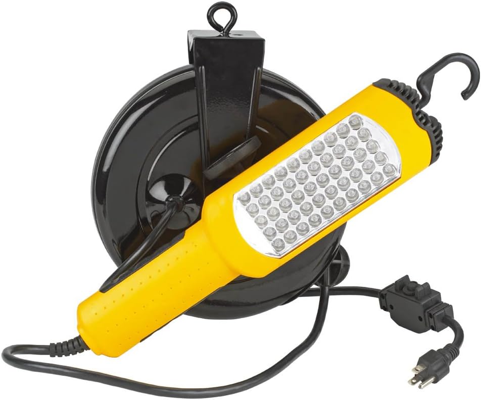 Alert Stamping 5000A-30GT-CB 50-LED Reel Light with Outlet - Portable ...