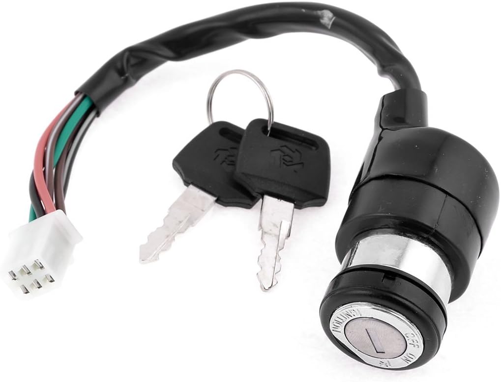 Amazon.com: Key Switch 6 Wires Male Connector Moped Electric Motorcycle ...