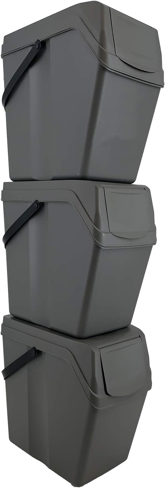 Prosperplast - Set of 3 Cuboid Recycling Bins for Kitchen - Comes with ...
