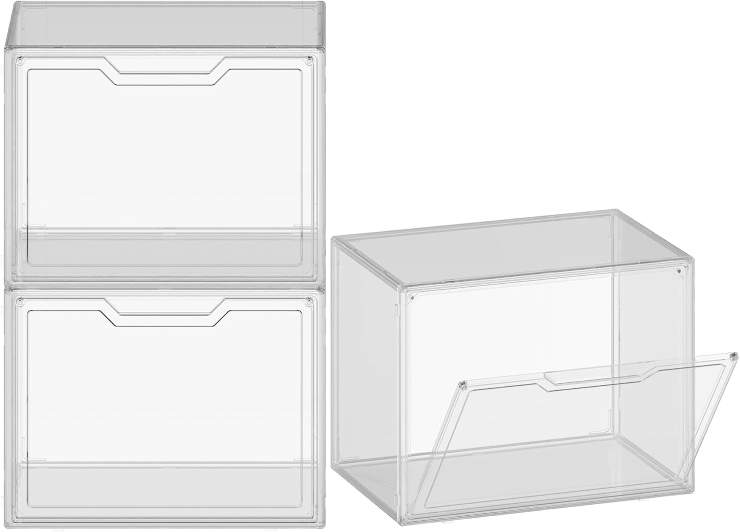 Amazon.com: Trdongxu Clear Display Storage Boxes Stackable Bins with ...