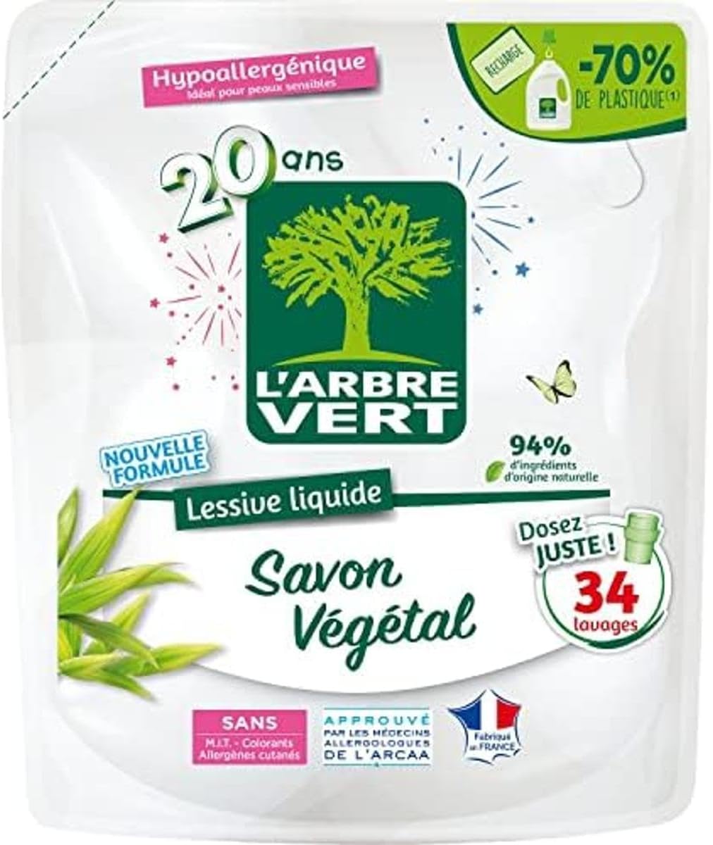 L'ARBRE VERT L'Arbre Vert Laundry Refill 1.5 L Vegetable Soap 33 Washes ...